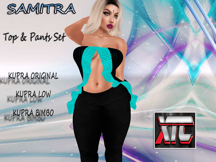 Second Life Marketplace - XTC Kupra Samitra Top & Pants Set Kupra Teal
